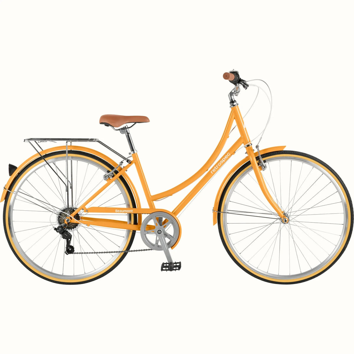 Retrospec Beaumont 7-Speed Step-Thru City Bike - Saffron (2025)
