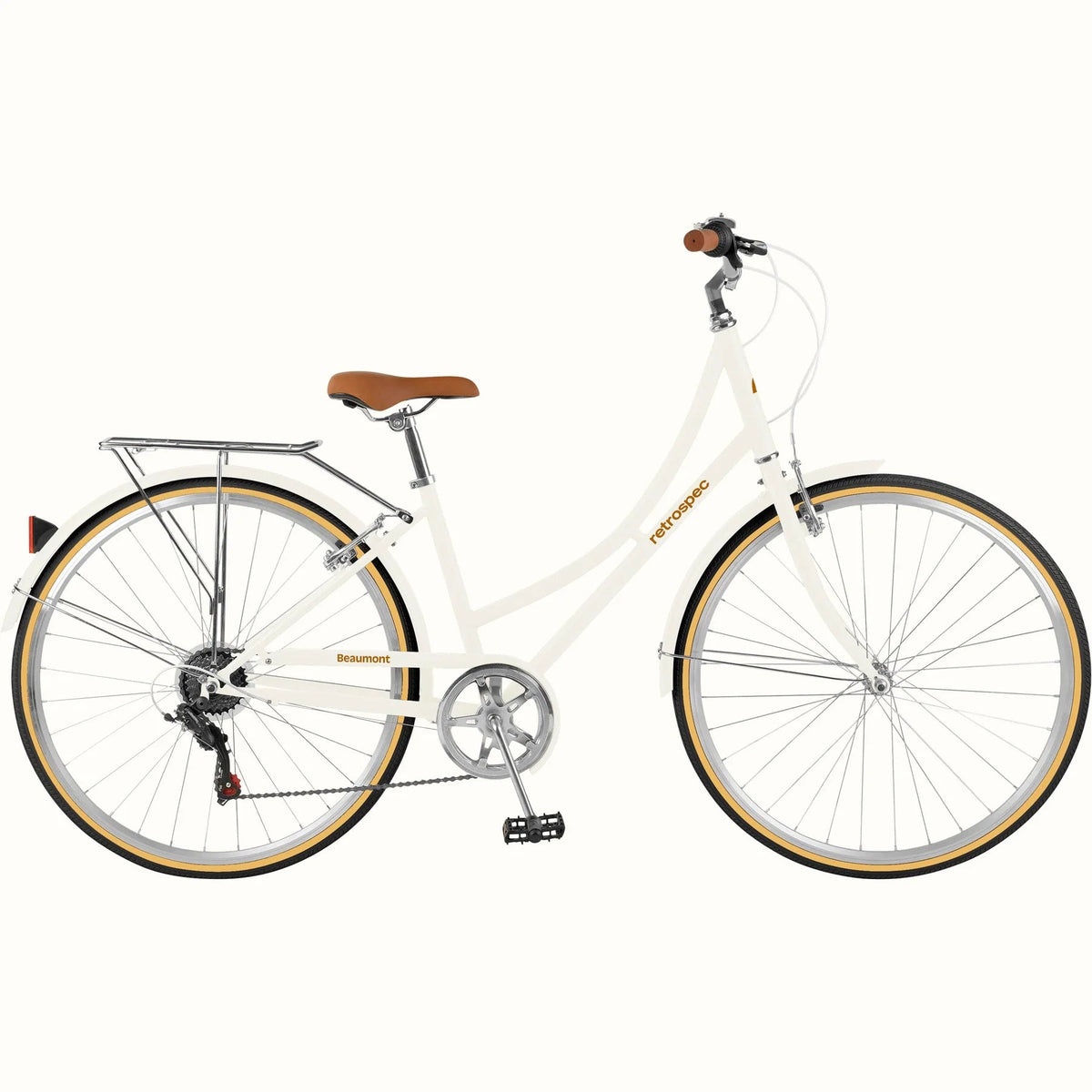 Retrospec Beaumont 7-Speed Step-Thru City Bike - Eggshell (2025)