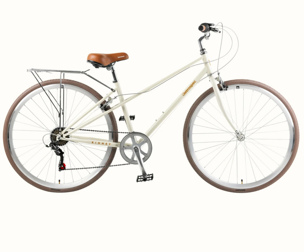 Retrospec Kinney-Mixte City Bike 7-Speed Shimano Tourney - Eggshell